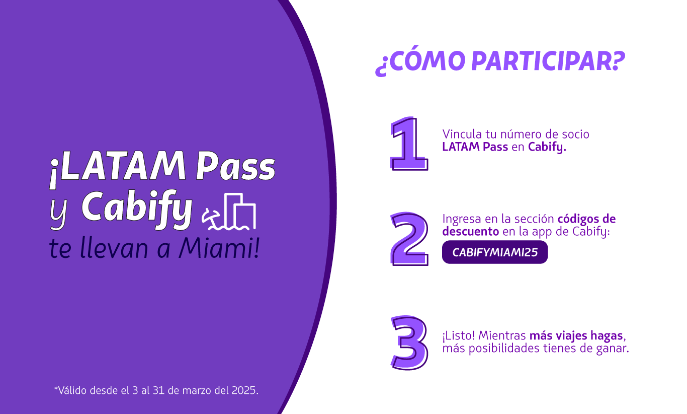 Acumulas Millas LATAM Pass con Cabify